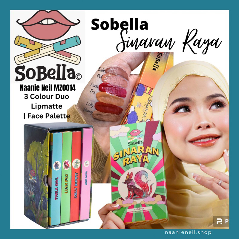Sobella Sinaran Raya Face Palette Ombre Lips Twila Owl Luna Fox Lolly ...