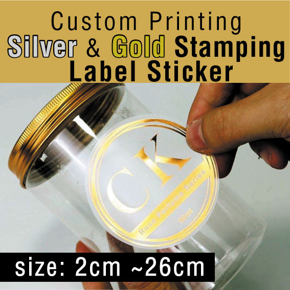 Silver Gold Hot Stamping Foil Sticker Custom Printing Square/ Round ...