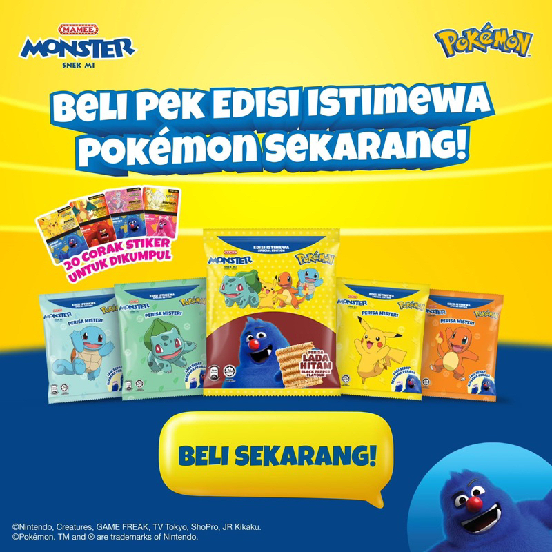 Mamee Monster Pokemon - Kad Sticker & Pack Mystery | Shopee Malaysia