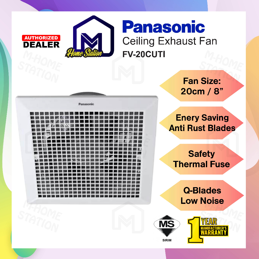 Panasonic Ceiling Mount Ventilation Fan Exhaust Fan FV-20CUT1 FV ...
