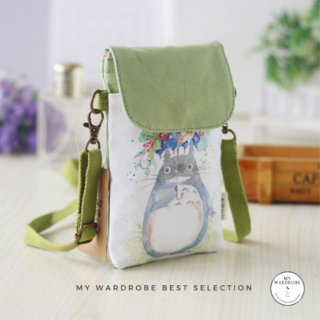 Totoro Series Mini Mobile Phone Bag Sling Bag Cotton | Handphone Bag ...