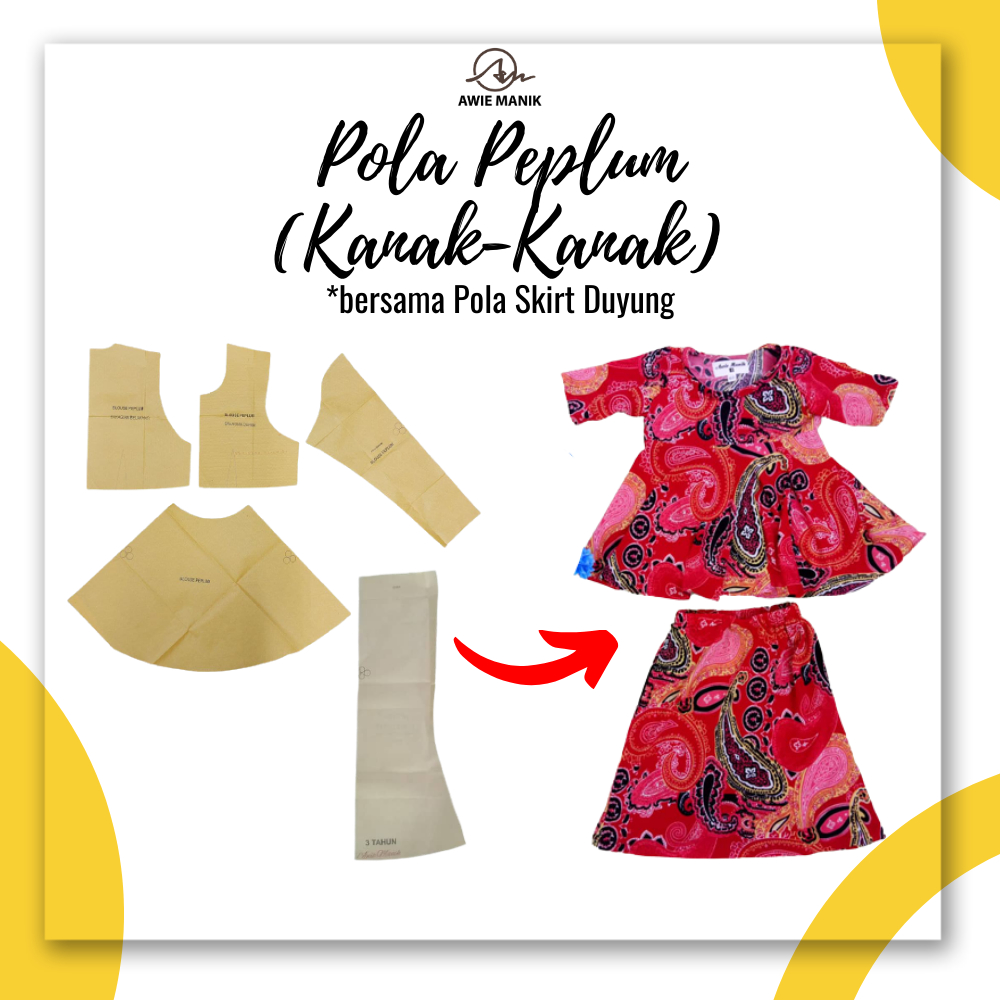 [KANAK-KANAK] POLA PEPLUM AWIE MANIK | Shopee Malaysia