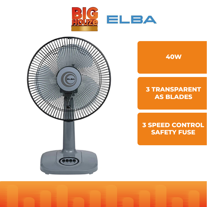 Elba 3 Blades Table Fan (12 Inch/40W) ETF-G1220(GR) | Shopee Malaysia