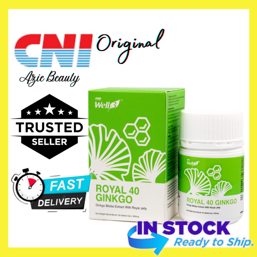 CNI Royal Ginkgo Biloba, 60s x 300mg - Melancarkan Peredaran Darah, Baik untuk Mata dan Daya ...