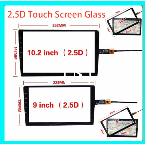 REPAIR Android player 9 / 10 Inch 2.5D Touch Screen Glass for Car Radio ...