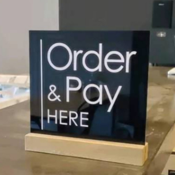Counter Sign Only/Bayar Di Sini/Order here/Pay here/Pick up Here-Custom ...