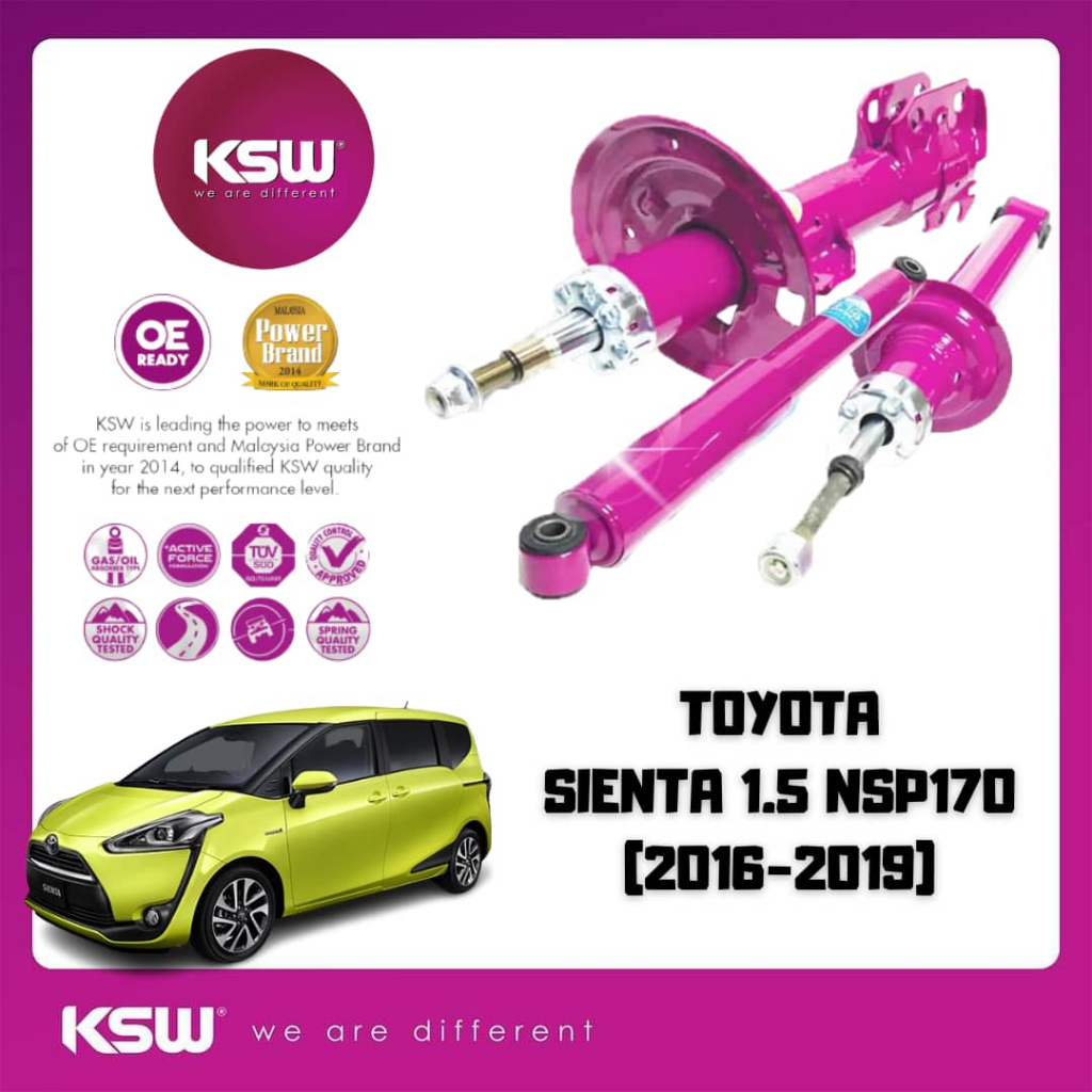 🔥Ksw HEAVY DUTY GAS ABSORBER - TOYOTA SIENTA 1.5 NSP170[2016-2019]Front ...