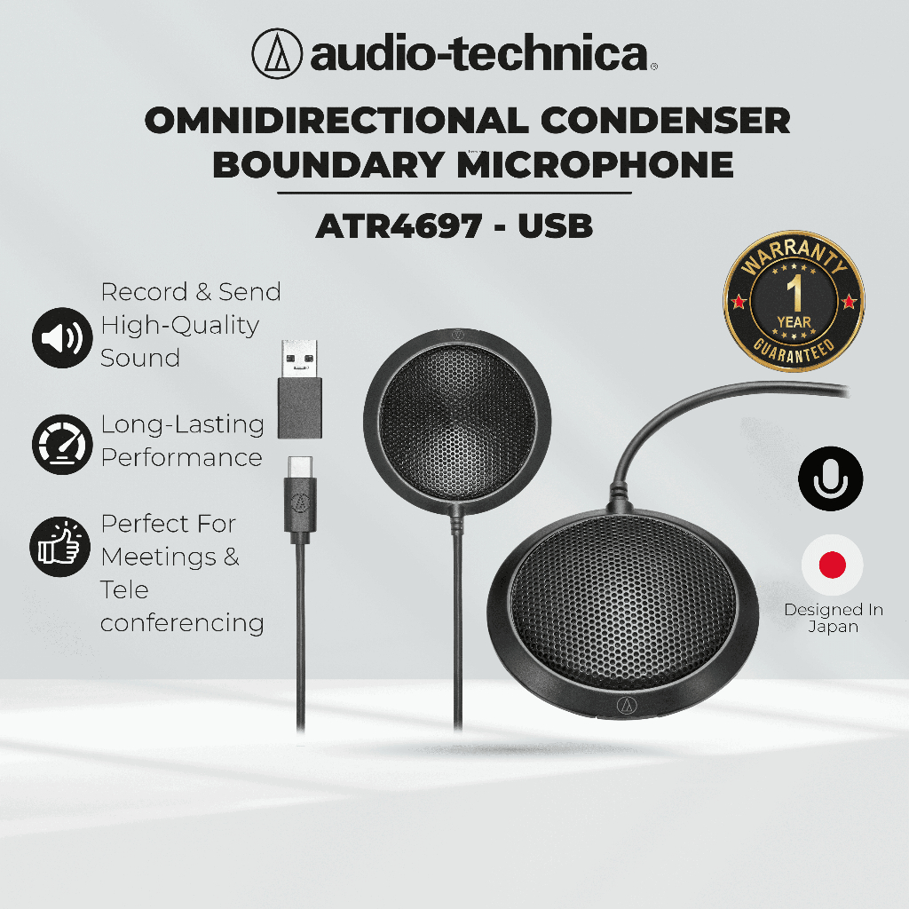 Audio-Technica ATR4697 - USB Omnidirectional Condenser Boundary ... Audio-Technica ATR4697 - USB Omnidirectional Condenser Boundary ...