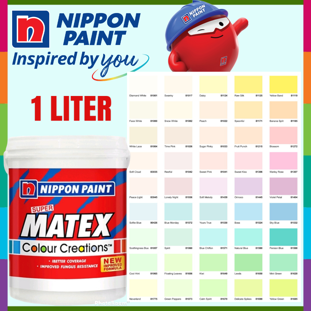 🔥 FOC FREE GIFT 🔥1L NIPPON MATEX MATT FINISH COLOUR CREATIONS /CAT ...
