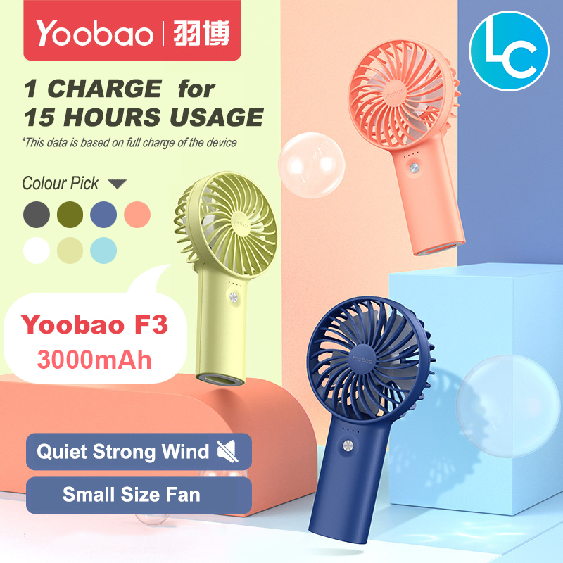 Yoobao Original F3 Mini USB Fan 3000mAh Rechargeable Handheld Mini Fan ...
