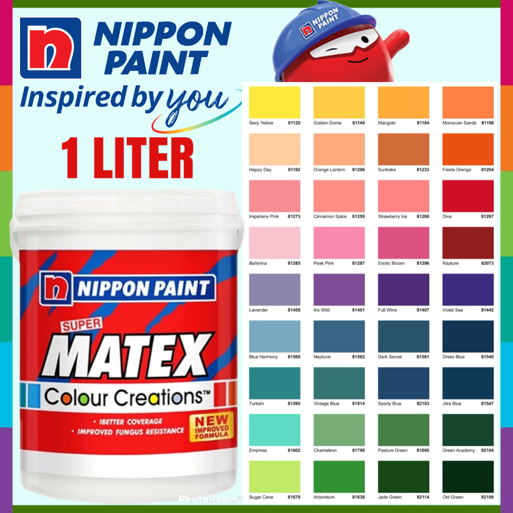 🔥 FOC FREE GIFT 🔥1L NIPPON MATEX MATT FINISH COLOUR CREATIONS /CAT ...
