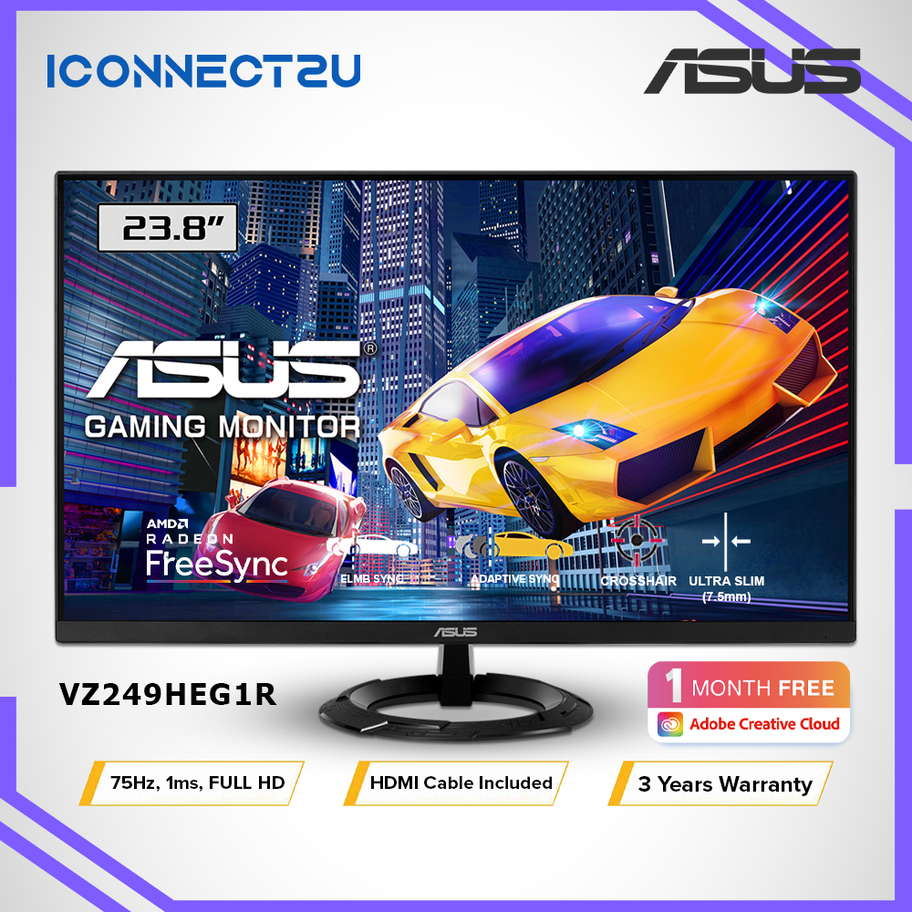 Asus 23.8" VZ249HEG1R FHD IPS 75Hz 1ms FreeSync Adaptive Sync UltraSlim ...