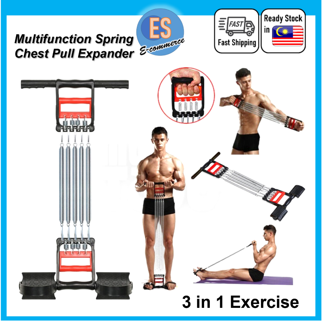 🌟🆂🅰🅻🅴🌟 💪【Ready Stock】Spring Chest Expander Adjustable 3 in 1 Hand ...