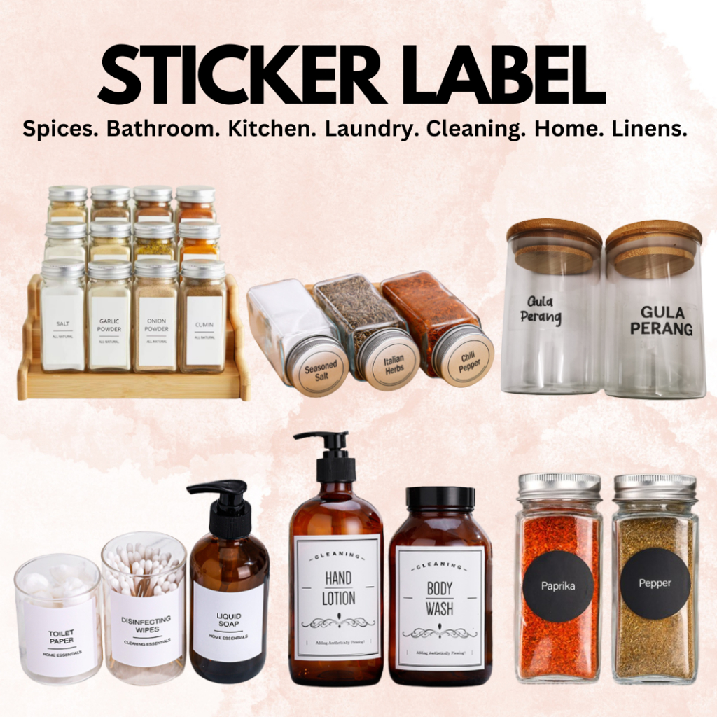 Sticker Dapur Waterproof Sticker Label Rempah Ratus Rumah Laundry Home ...