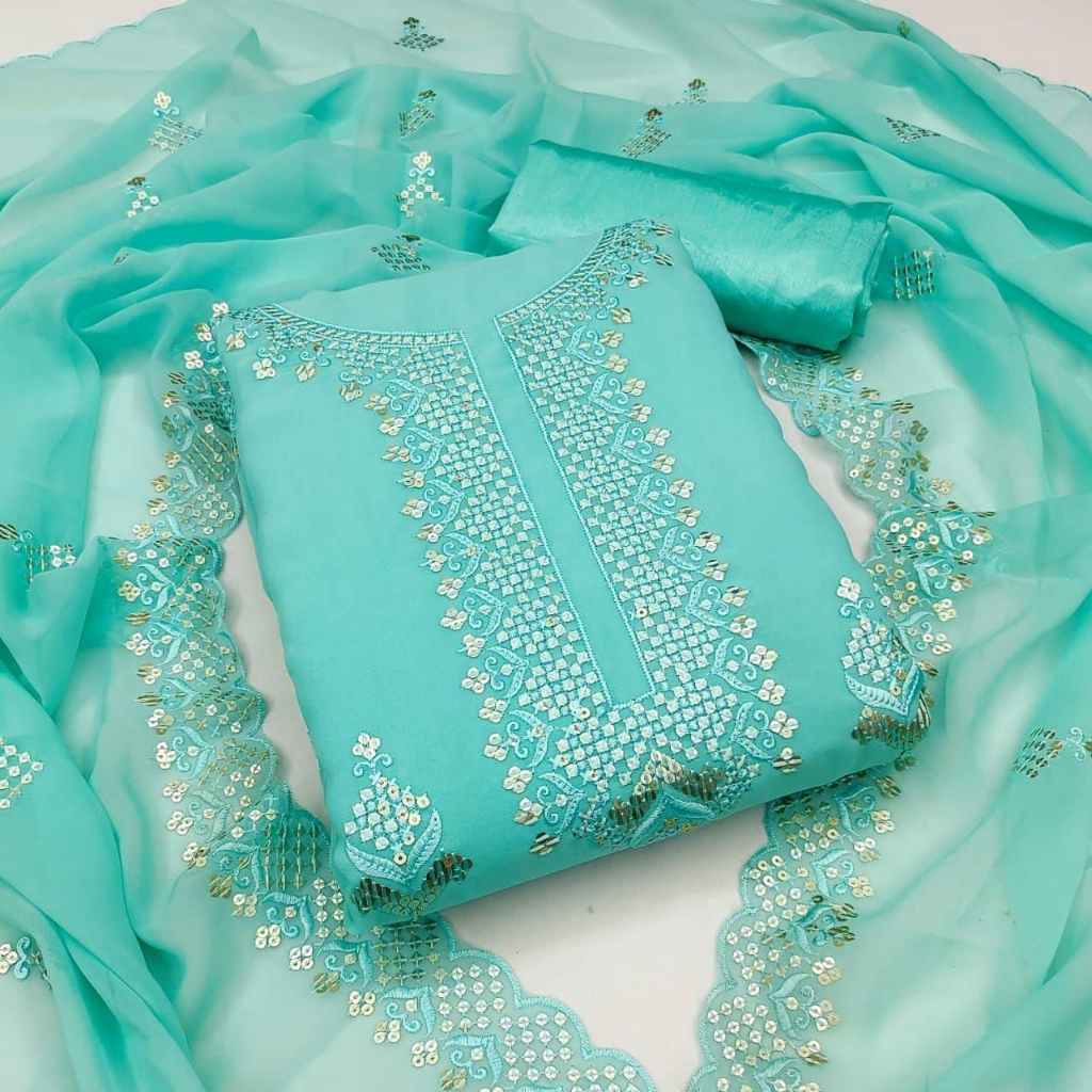 [READYSTOCK]Indian Traditional Festive Wear Georgette Dress Material ...