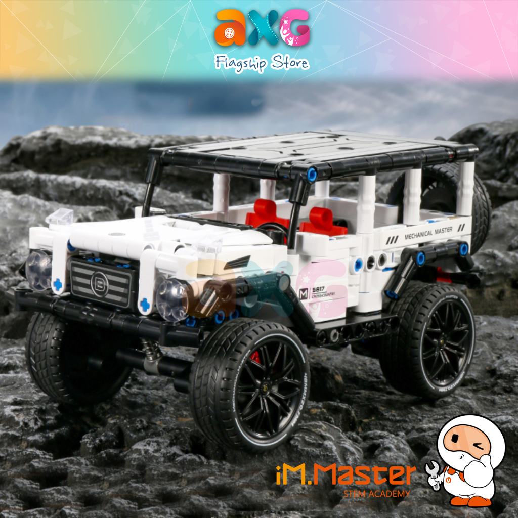 iM.Master Mechanical Master Block Off-Roader White Power Vechiles Brick With Pull Back Engine ...