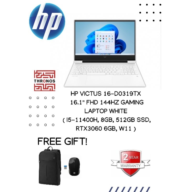 HP Victus 16-D0319TX 16.1" FHD 144Hz Gaming Laptop White ( I5-11400H ...