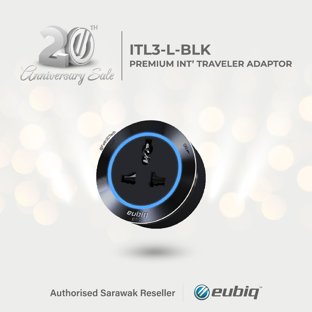 Eubiq Adaptor ITL3-L-BLK Int' Premium Adaptor (Black) | Shopee Malaysia