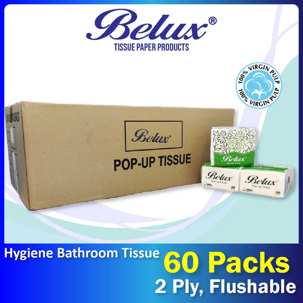 Belux Hygiene Bathroom Tissue (HBT) 400 Sheets / 200 Pulls x 10 Packs x ...