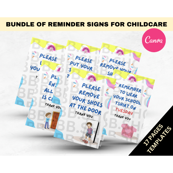 Editable Childcare Reminder Signs, Tanda Arahan di Taska, Childcare ...