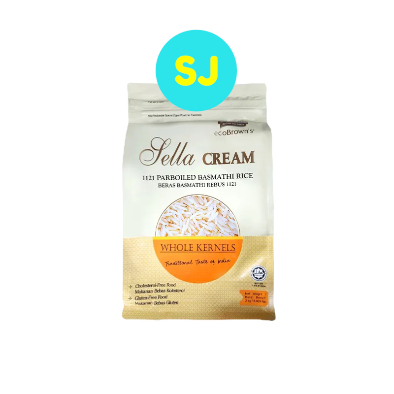 Ecobrown's Sella Cream Basmathi Rice (Parboiled) 2kg | Shopee Malaysia