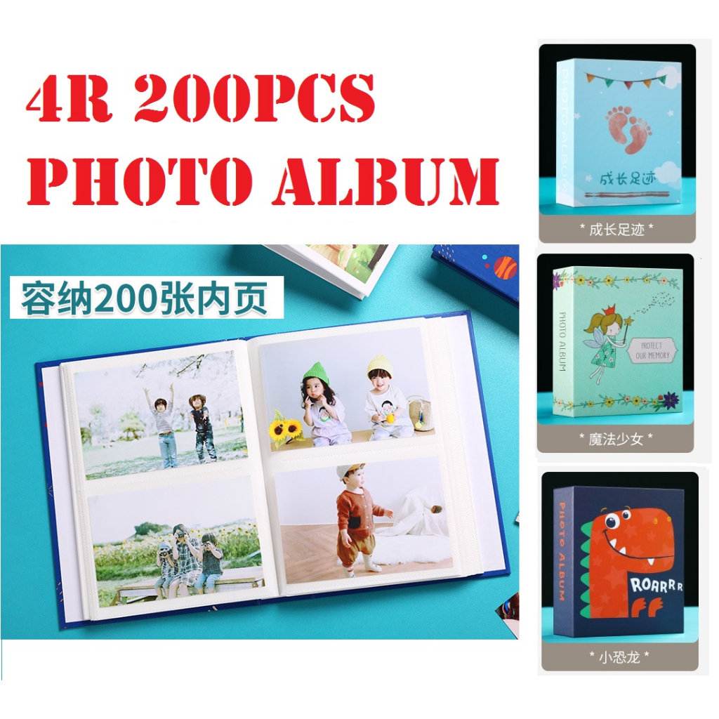 Photo Album 4R 200pcs 6寸相册宝宝照片收纳册 Album Gambar 4R 200pcs Baby Album ...