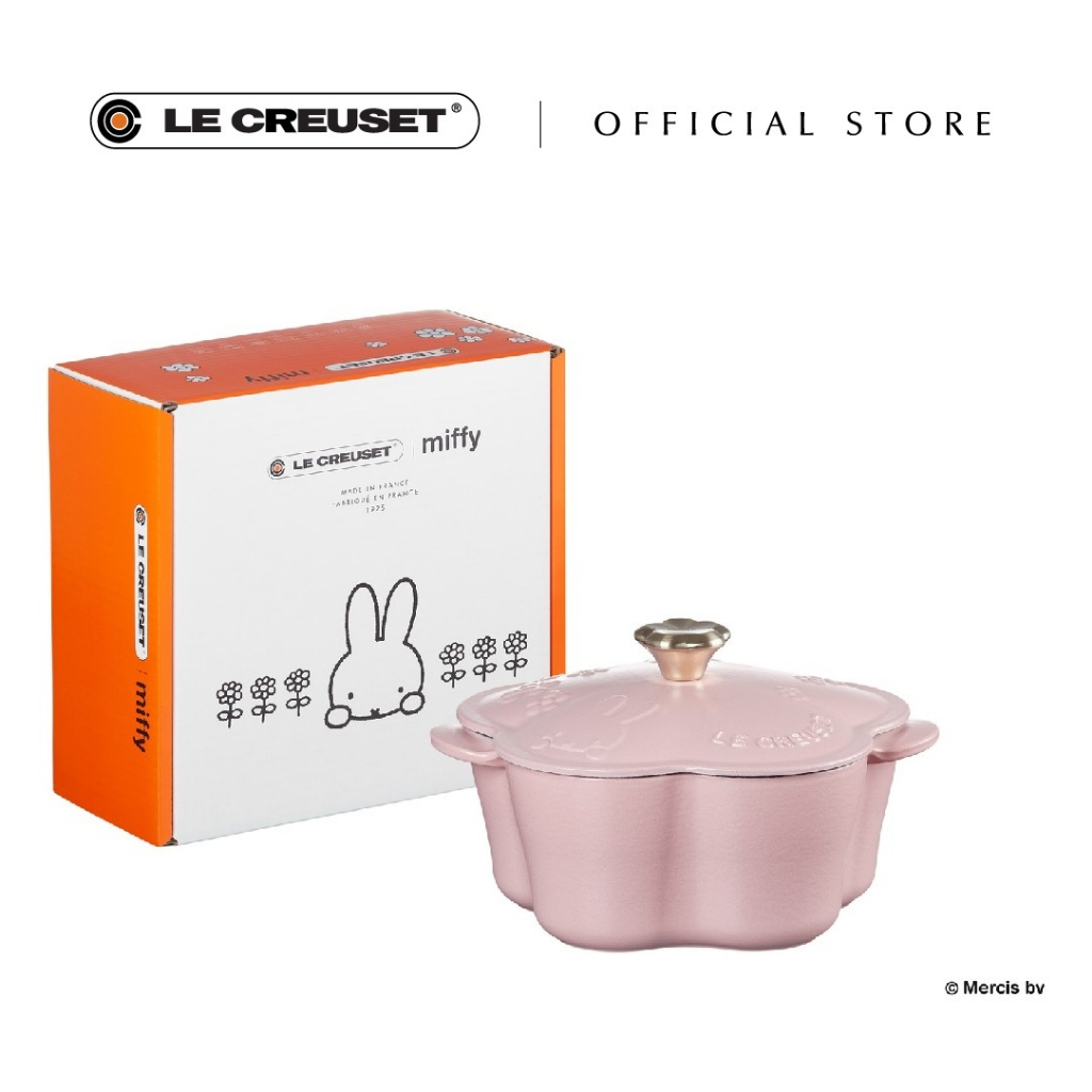 Le Creuset MIFFY Flower Shaped Casserole with Light Gold Flower Knob ...