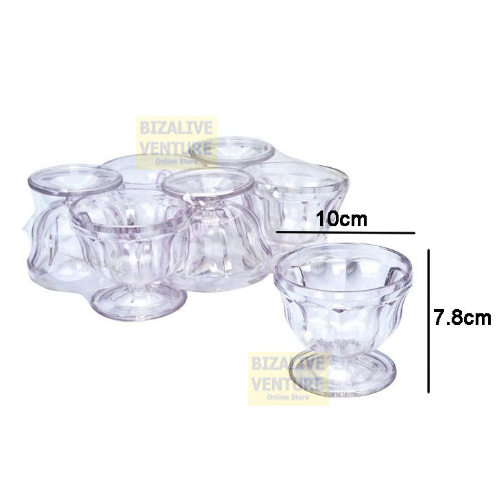 (8oz)Transparent Plastic Dessert Bowl | Cawan Cendol | Ice Cream Bowl ...