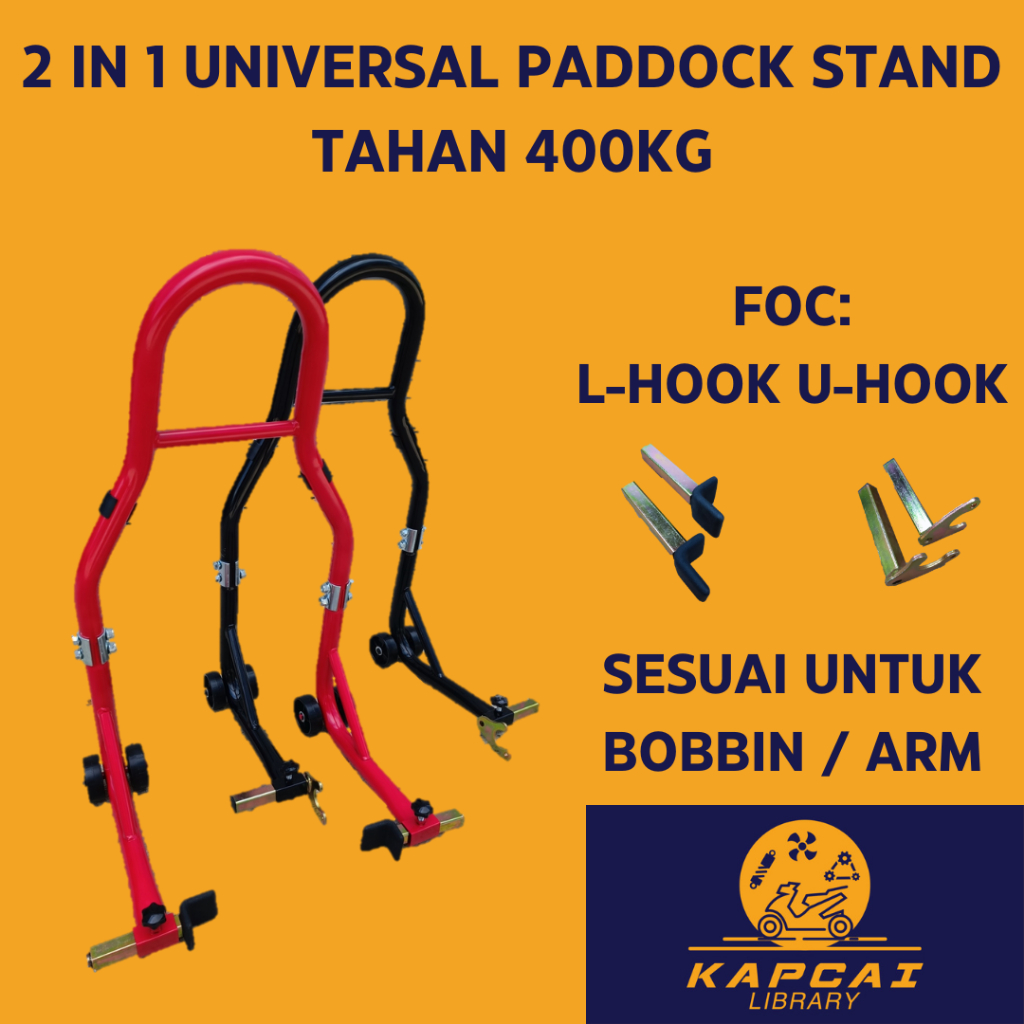 2 IN 1 UNIVERSAL PADDOCK STAND TAHAN 400KG LOCAL SELLER READY STOCK ...
