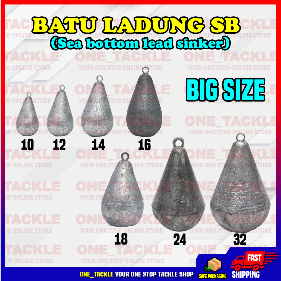 Batu ladung pancing SB 10/12/14/16/18/24/32 (sea bottom lead ) batu ...