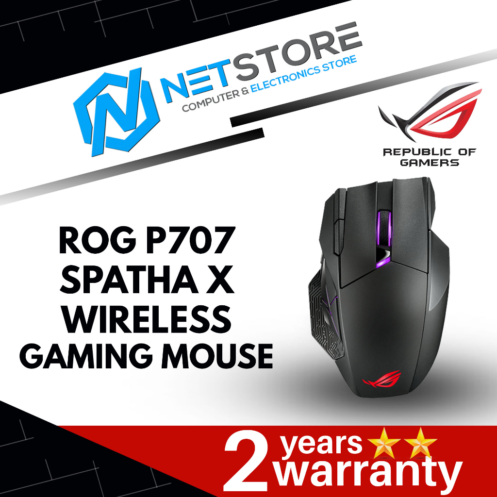 ASUS ROG P707 SPATHA X WIRELESS GAMING MOUSE - 90MP0220-BMUA00 | Shopee Malaysia