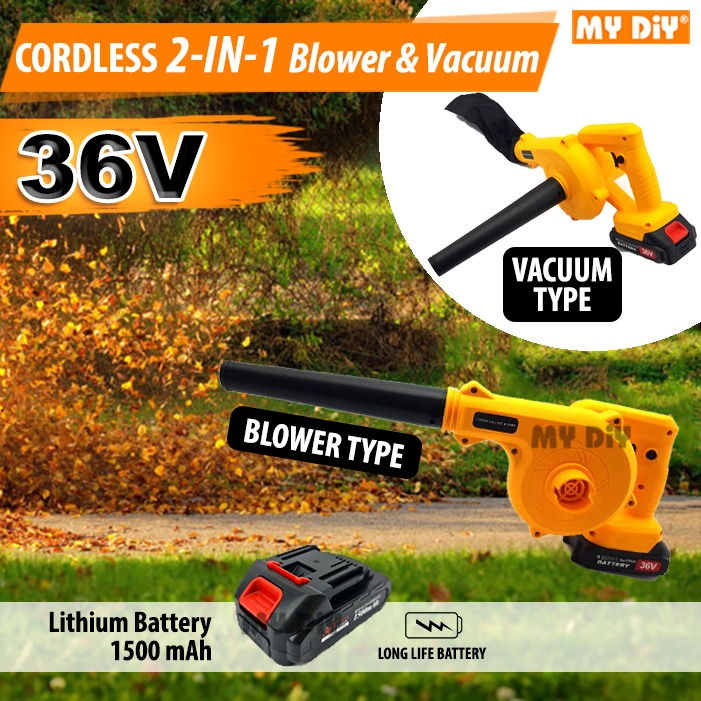 36V Cordless Air Blower 2 in 1 Vaccum Cleaner Portable Air Blower and ...