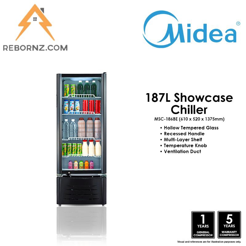 Midea Showcase Chiller 187L MSC-186BE | Shopee Malaysia