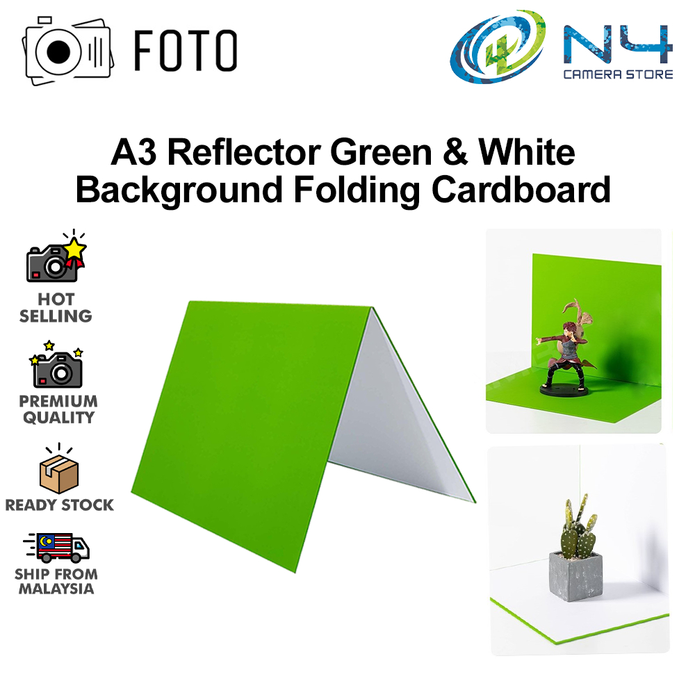 A3 Size Reflector Green White 2 in 1 Background Folding Cardboard for ...