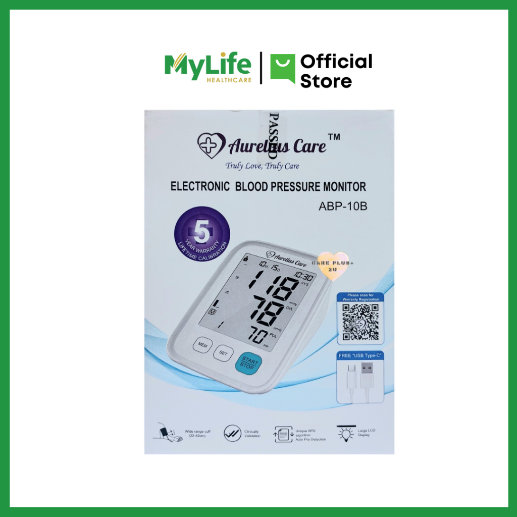 AURELIUS CARE ELECTRONIC BLOOD PRESSURE MONITOR ABP-10B | Shopee Malaysia