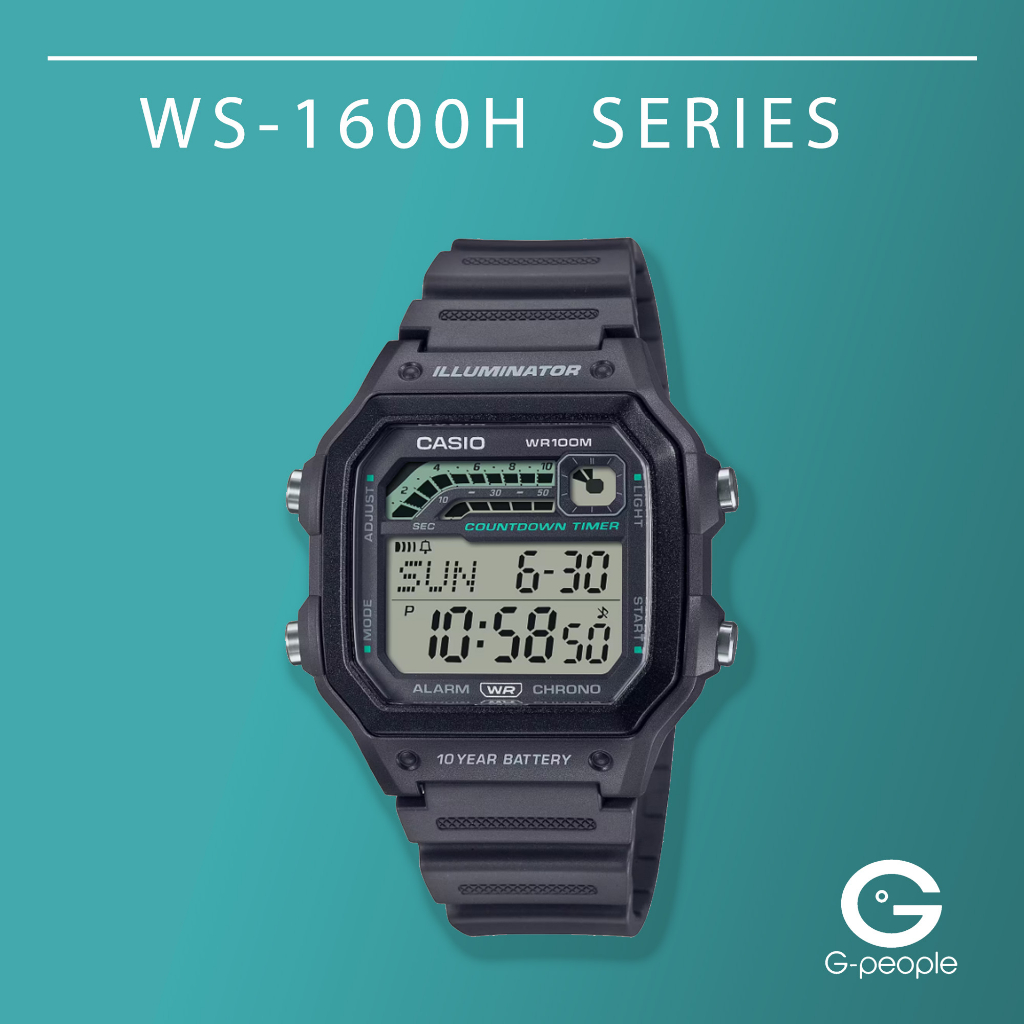 CASIO WS-1600H-8AV / WS-1600H-8A / WS-1600H DIGITAL SPORTS WATCH 100% ...