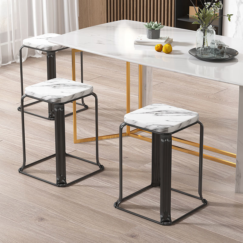 Stool home modern minimalist square stool fast food stool iron set ...