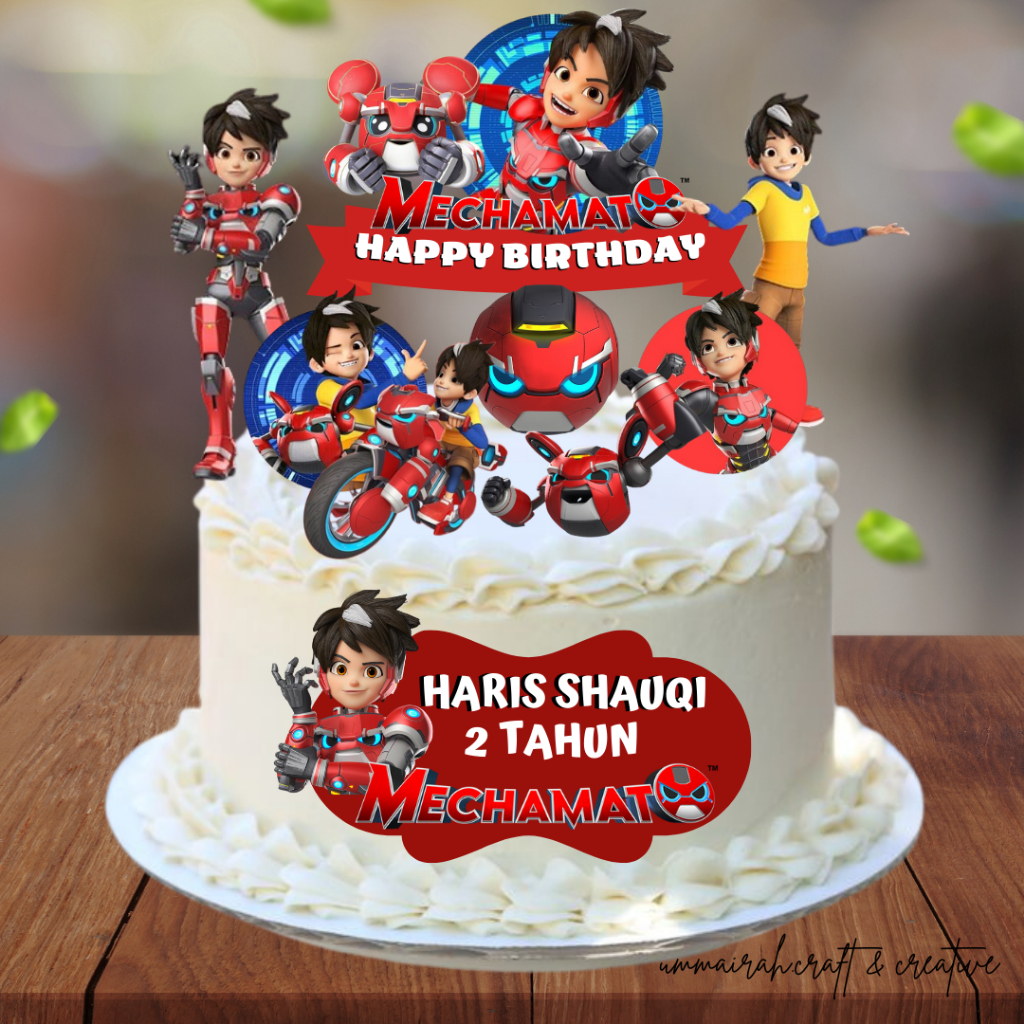 MECHAMATO Cake Topper Decoration Birthday Party( Can Add Name ...