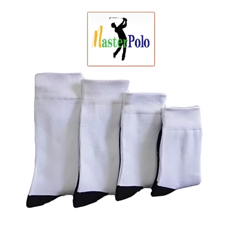 Masterpolo Unisex Long Black Bottom White Casual Sock Student Socks ...