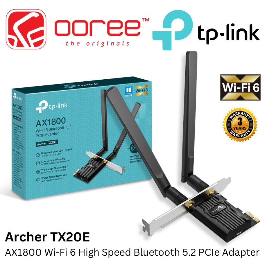 TP-LINK ARCHER TX20E AX1800 UNRIVALLED WI-FI 6 HIGH SPEED BLUETOOTH 5.2 ...