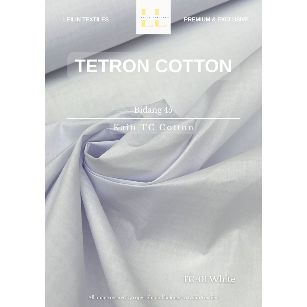 Kain TC Cotton Plain Bidang 45" Open Meter (0.5m) LEILIN TEXTILES [Kain ...