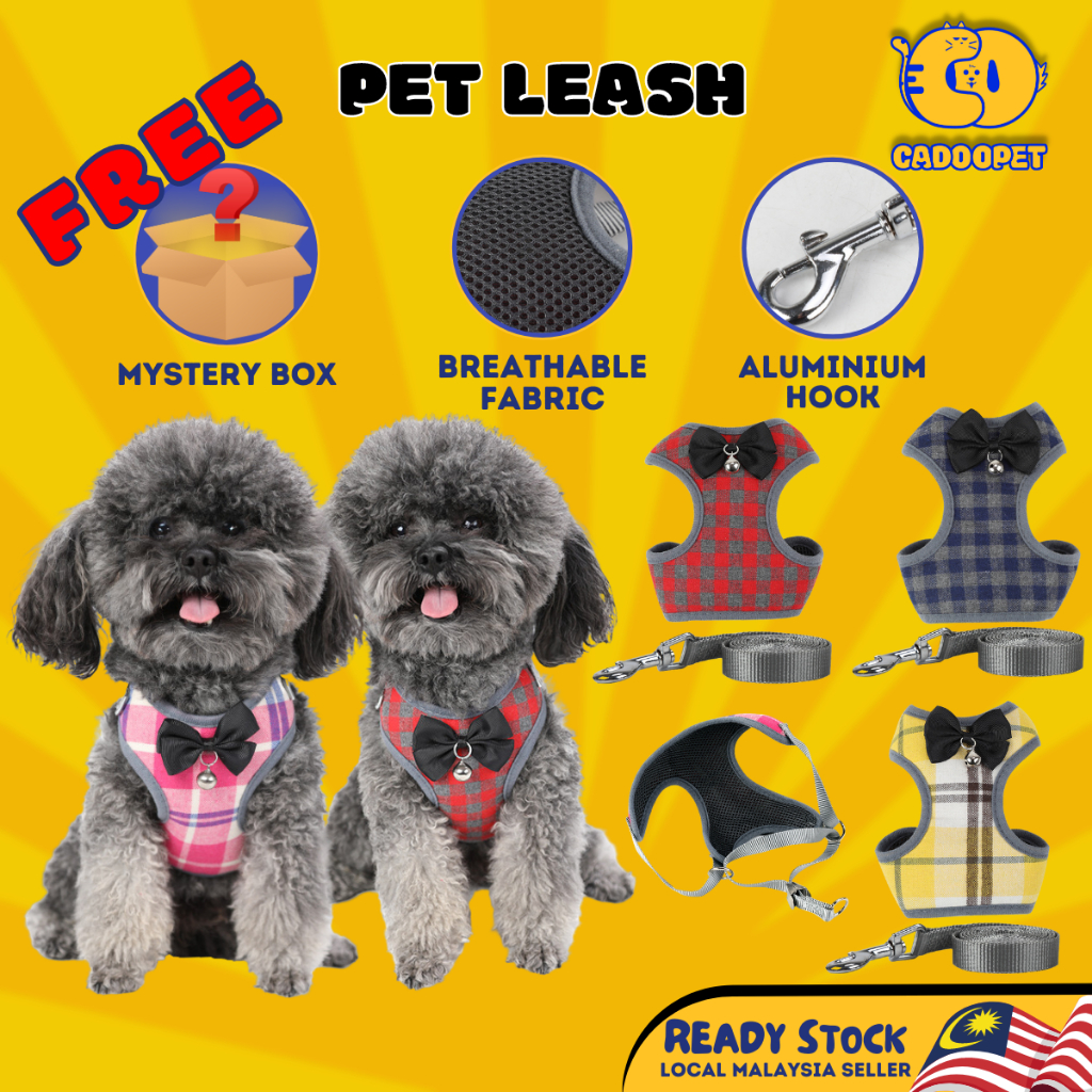 Tali Kucing Berjalan Murah Pet Harness Lead Cat Dog Rope Adjustable ...