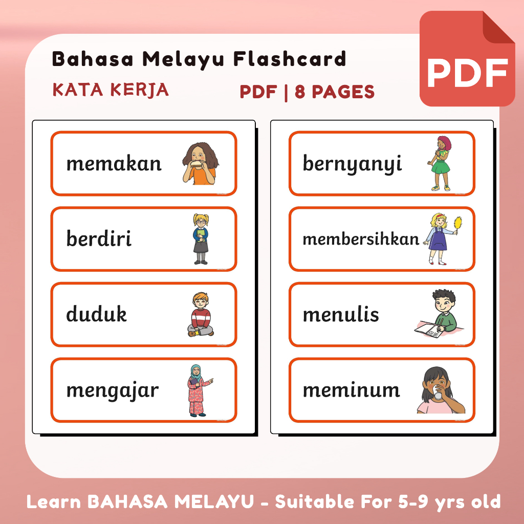 [PDF FILE] BAHASA MELAYU FLASHCARDS -- PERASAAN DAN KATA KERJA | Shopee ...