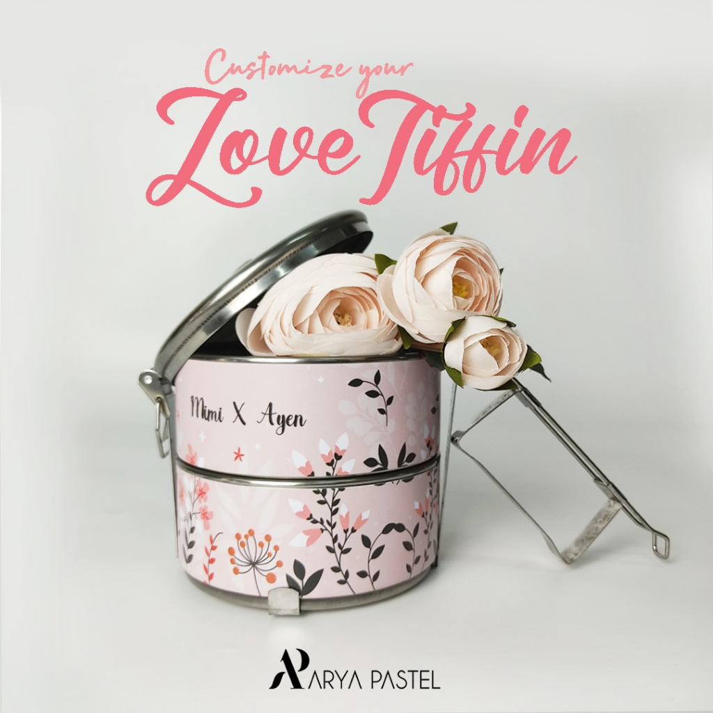 PERSONALIZED DESIGN TIFFIN 2 TIER, TIFFIN/MANGKUK TINGKAT, CUSTOM LETAK ...