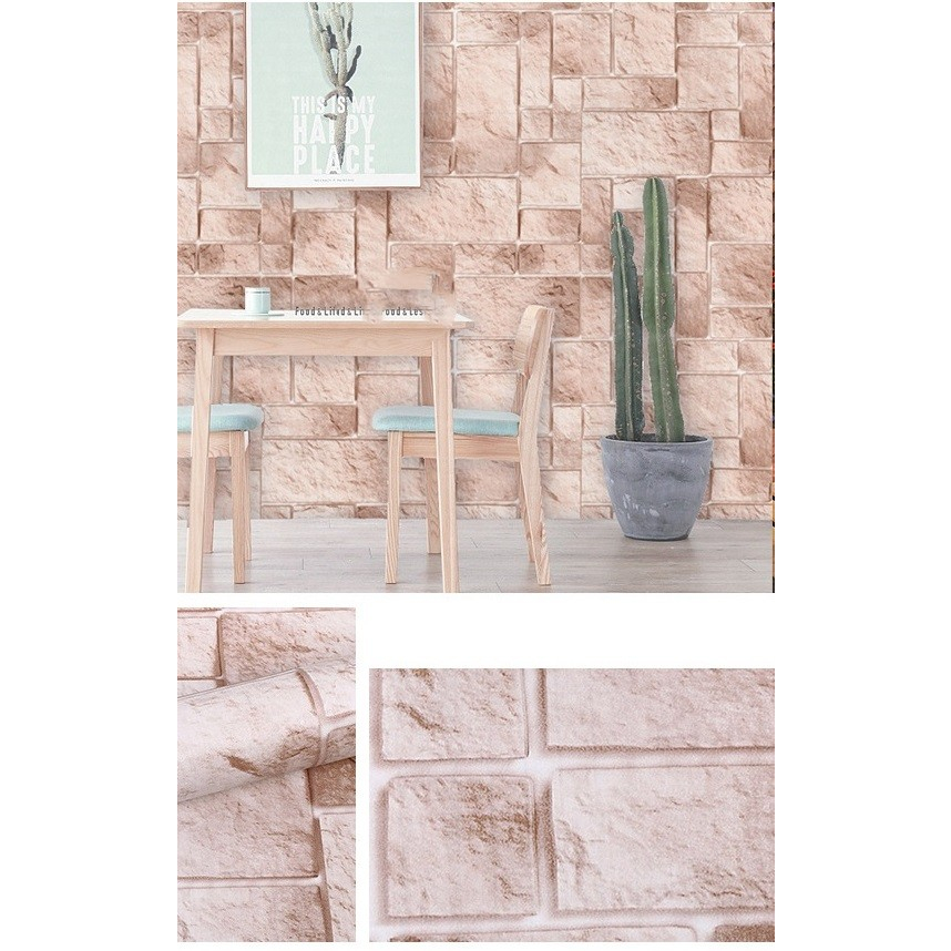 KYK Waterproof Sticker 3D Wallpaper Brick Wall paper Kertas Dinding ...