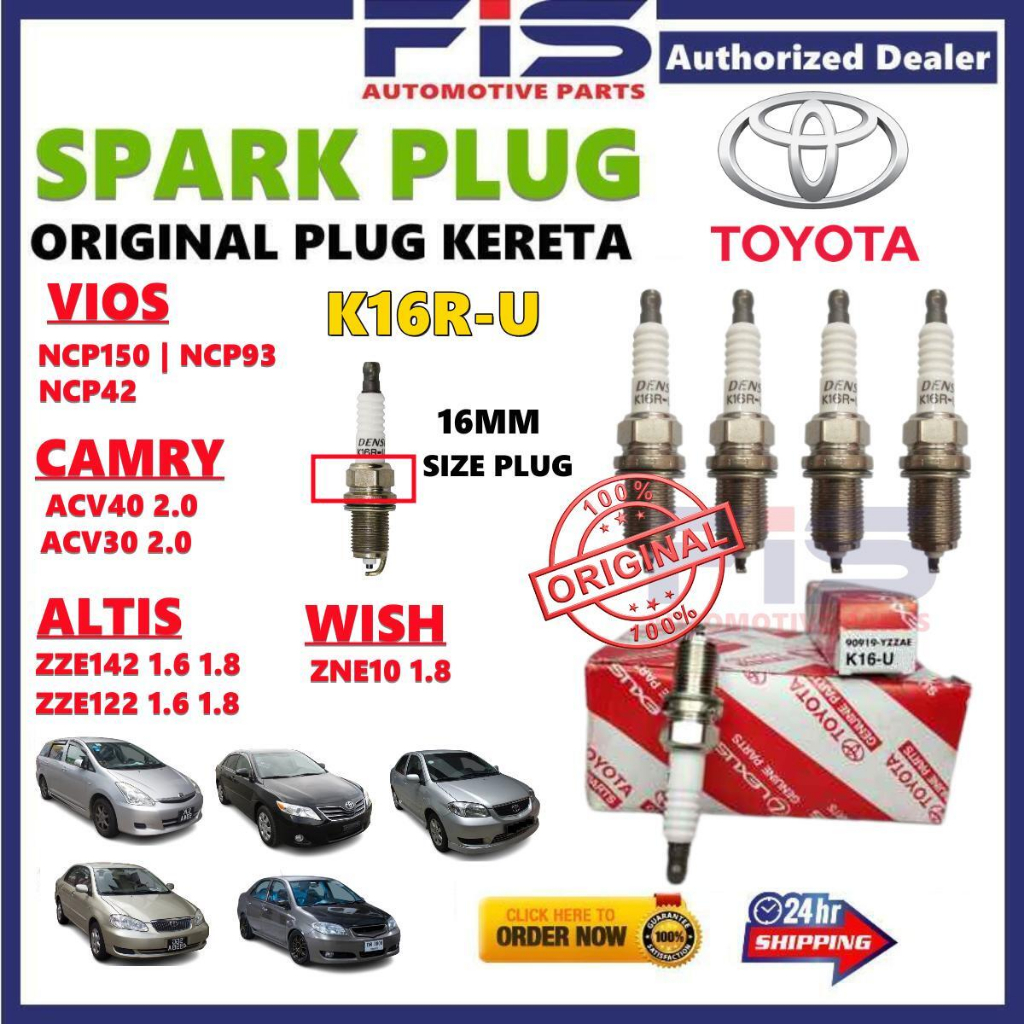 FIS NGK Original Spark Plug Toyota Vios NCP93 Camry ACV40 Wish ZNE10 ...