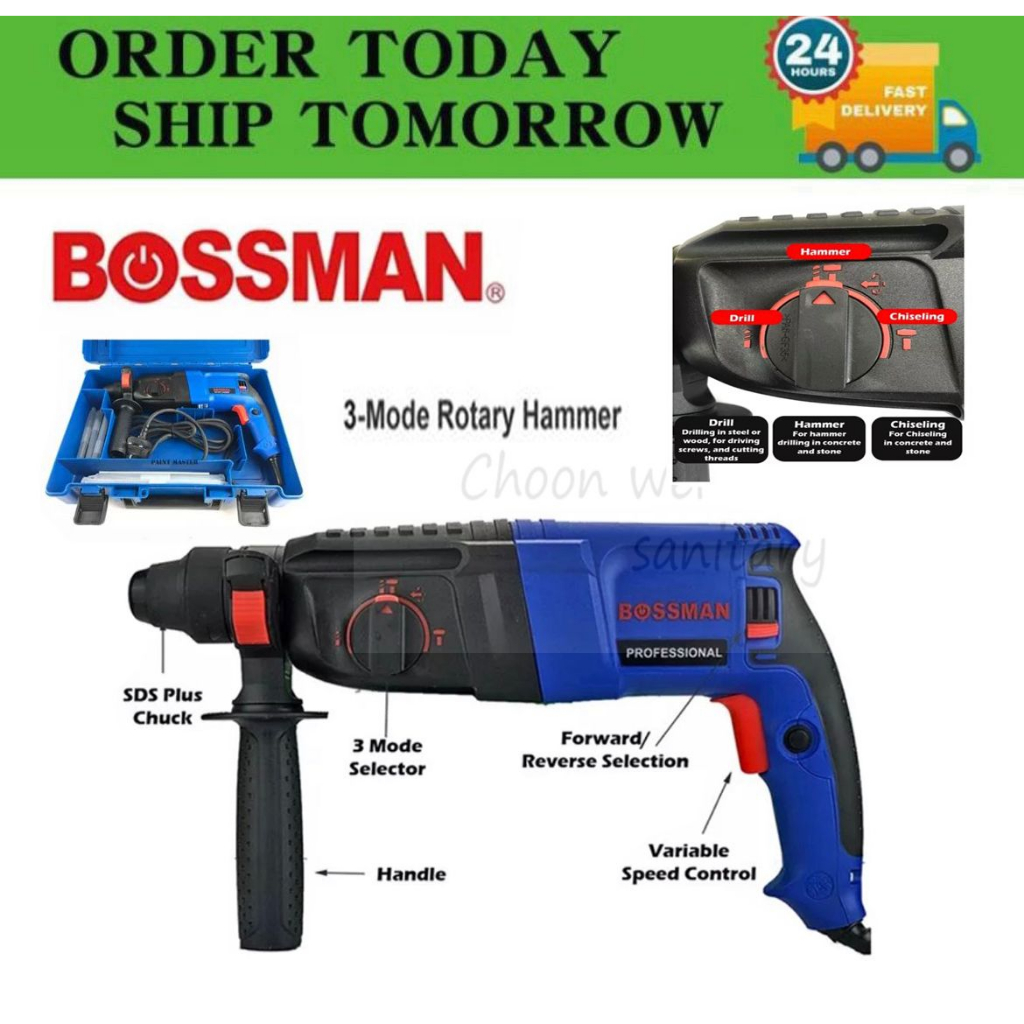 Rotary Hammer Drill /Tebuk Dinding Simen Konkrit Driller Elektrik /3 ...