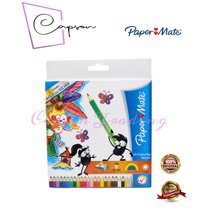 BUY 1 FREE 1 !!! Paper Mate Colour Pencil (12S/ 12L/ 18/ 24) | Shopee ...