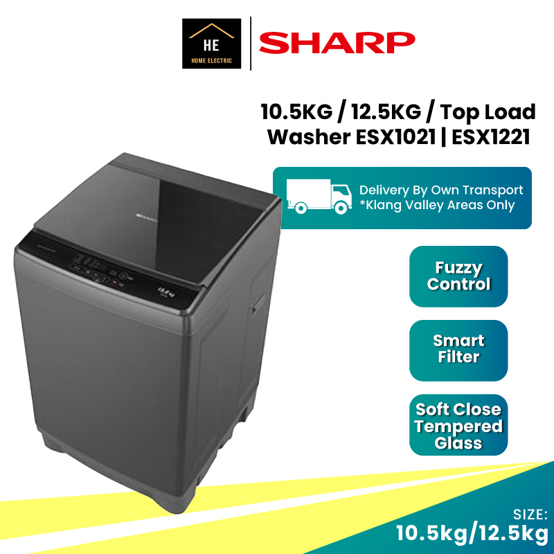 SHARP 10.5KG | 12.5KG | TOP LOAD WASHING MACHINE WASHER ESX1021 ...