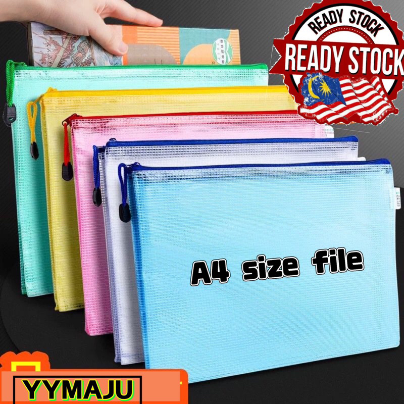 🇲🇾A4 transparent file for text books , documents, receipts organize ...